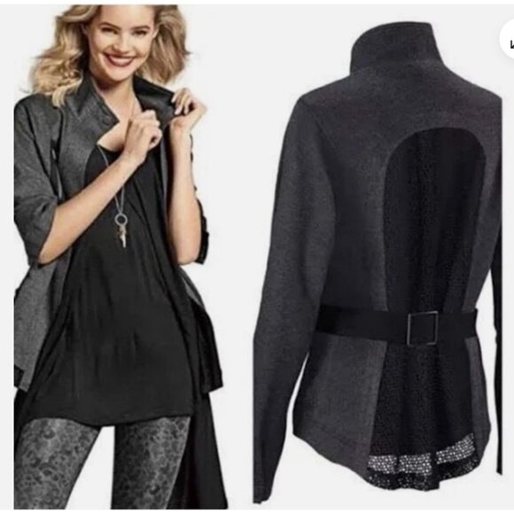 CAbi | Jackets & Coats | New Cabi Love Carol Grey Black Mesh Back ...